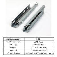 China 2 Fold Ball Bearing Hidden Furniture Drawer Slides 550mm For Kitchen Cabinet for sale