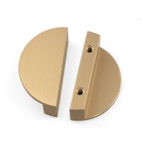 China 120mm Gold Brass Color Half Moon Modern Drawer Pulls Aluminum Cabinet Handles With Screws for sale