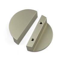 China 120mm Gold Brass Color Half Moon Modern Drawer Pulls Aluminum Cabinet Handles With Screws for sale
