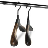 China Luxury Bedroom Black Wooden Hotel Coat Hangers 270*450mm Eco Friendly for sale