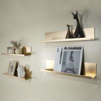 China Modern Aluminum Structural Frame L Shape Golden Floating Shelf Wall for sale