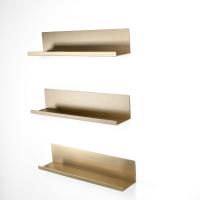 China Aluminum L Shaped Wall Mounted Shelves ODM Gold Metal Floating Shelves for sale