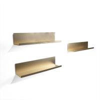 China Aluminum L Shaped Wall Mounted Shelves ODM Gold Metal Floating Shelves for sale