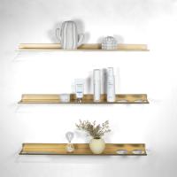 China 750mm Length Aluminum Wall Mounted L Floating Shelves For Bathroom for sale