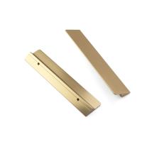China Brush Gold Aluminum Drawer Hidden Pull Handles 150mm For Kitchen Cabinet for sale