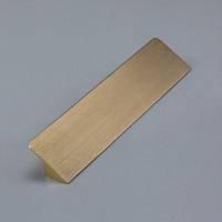 China Brush Gold Aluminum Drawer Hidden Pull Handles 150mm For Kitchen Cabinet for sale