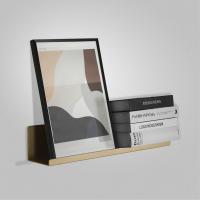China Floating Golden Aluminium Wall Shelves Decorative 550mm For Bedroom for sale