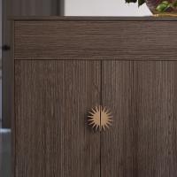 China OEM Sun Flower Black Cabinet Handles Customize 12cm For Furniture Door for sale