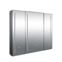 China wholesale Luxury Aluminum Alloy medicine cabinet bathroom smart anti-fog mirror with LED lights storage defogging for sale