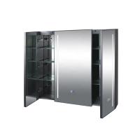 China wholesale Luxury Aluminum Alloy medicine cabinet bathroom smart anti-fog mirror with LED lights storage defogging for sale