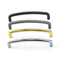 China Hollowed Essential Matte Black Alloy Metal cabinet door handles furniture pulls for sale