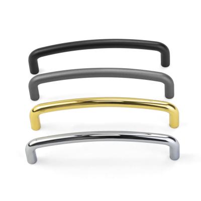 China Hollowed Essential Matte Black Alloy Metal cabinet door handles furniture pulls for sale