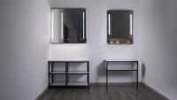 China OEM Aluminum Intelligent Defogging Led Mirror Cabinet Mirrors For Bathroom for sale