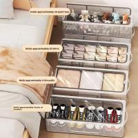 China Factory Wholesale Plastic Foldable Transparent  Dustproof Shoe Storage Cabinet Portable Shoe Box for Home for sale
