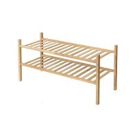 China Double-Layer Bamboo Shoe Rack for Bedroom and Living Room Durable Wood Storage Rack with Balcony Flower Pot Succulent Pot Racks for sale