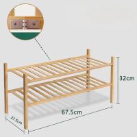 China Double Layer Bamboo Shoe Rack for Bedroom Living Room Durable Wood Storage Shelf with Plant Pot Holder for sale