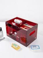 China High Quality Large Capacity Custom Acrylic Medical Box Modern Rectangle Design Double Storage Medical Box for sale