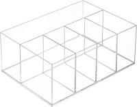 China Modern Custom Transparent Acrylic Storage Box for Cosmetics Rectangle Divided Storage Multifunctional Injection Plastic for sale