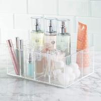 China Modern Custom Transparent Acrylic Storage Box for Cosmetics Rectangle Divided Storage Multifunctional Injection Plastic for sale