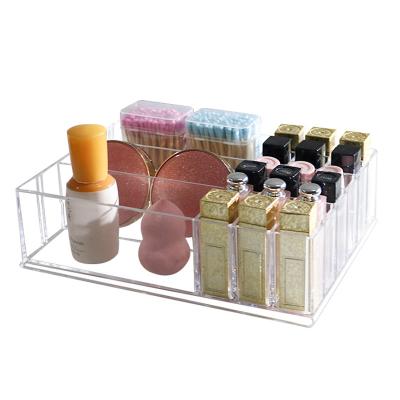 China Wholesale Price Acrylic Lipstick and Nail Polish Rack Transparent Beauty Skincare Desktop Storage Box for sale