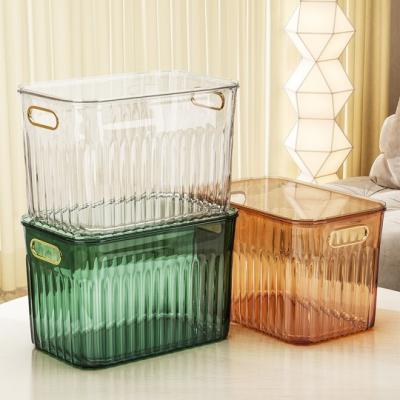 China Large Capacity Acrylic Storage Box Transparent Luxury Desktop Organizer for Snacks Debris Light Luxury Household Storage Basket for sale