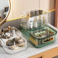 China Large Capacity Acrylic Storage Box Transparent Luxury Desktop Organizer for Snacks Debris Light Luxury Household Storage Basket for sale