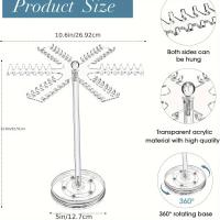 China Acrylic Revolving Necklace Bracelet Ear Chain Earring Rack Transparent Standing Type Display Stand for Jewelry Storage for sale
