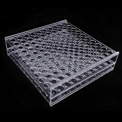 China Custom Transparent Acrylic Test Tube Rack Laboratory Sample Centrifuge Tube Reagent Storage Rack Pot Use for sale