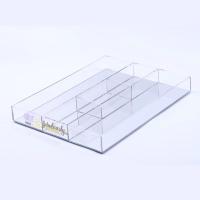 China Custom Rectangle Acrylic Compartment Tray Storage Box Modern Gold Mirror Sier Mirror Injection Technics for Food for sale