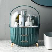 China Luxury Cosmetic Storage Box with Portable Organizer Rack Self-Designed Large-Capacity for Lipstick Mask Made of Premium Plastic for sale