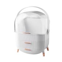 China Luxury Cosmetic Storage Box with Portable Organizer Rack Self-Designed Large-Capacity for Lipstick Mask Made of Premium Plastic for sale