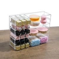 China Multifunctional Acrylic Lipstick and Nail Polish Rack Clear Beauty Skincare Desktop Storage Box with Injection Technics for sale