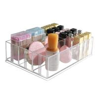 China Multifunctional Acrylic Lipstick and Nail Polish Rack Clear Beauty Skincare Desktop Storage Box with Injection Technics for sale