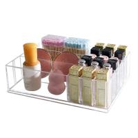 China Multifunctional Acrylic Lipstick and Nail Polish Rack Clear Beauty Skincare Desktop Storage Box with Injection Technics for sale