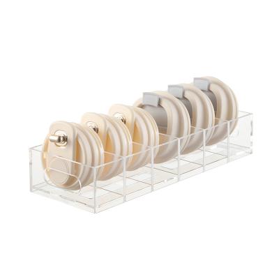China Acrylic Wall Hanging Cup Cover Storage Box Cup Cover Drain Organizer Removable Partition Flat Bottom Cup Cover Storage Rack for sale