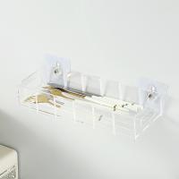 China Acrylic Wall Hanging Cup Cover Storage Box Cup Cover Drain Organizer Removable Partition Flat Bottom Cup Cover Storage Rack for sale