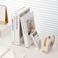 China Transparent Acrylic Bookstand File Holder Student Bookstand Bookend Desk Bookcase Thickened Book Baffle Book Holder for sale