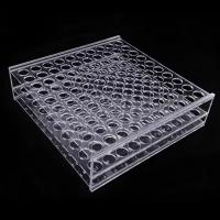 China Factory Custom Durable Transparent Acrylic Test Tube Rack Clear Practical Lab Holder with Holes for Science Experiments for sale