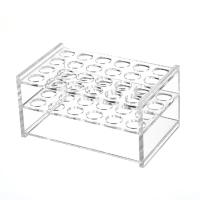 China Factory Custom Durable Transparent Acrylic Test Tube Rack Clear Practical Lab Holder with Holes for Science Experiments for sale