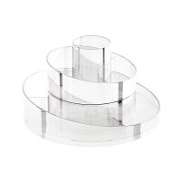 China Cosmetic Storage Box Transparent Desktop Rotatable Makeup Brush Storage Tube Home Dressing Table Skin Care Products Storage Rack for sale