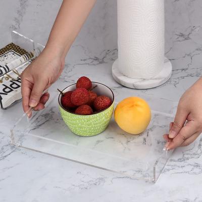 China Classic Design Transparent Single-Tier Acrylic Tray for Kitchen Bathroom Hotel Home Bar Office Storage for sale