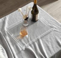 China Classic Design Transparent Single-Tier Acrylic Tray for Kitchen Bathroom Hotel Home Bar Office Storage for sale