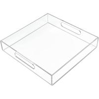 China Classic Design Transparent Single-Tier Acrylic Tray for Kitchen Bathroom Hotel Home Bar Office Storage for sale