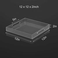 China Classic Design Transparent Single-Tier Acrylic Tray for Kitchen Bathroom Hotel Home Bar Office Storage for sale
