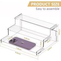 China Hot Selling 3-layer Transparent Cake Ladder Acrylic Riser Display Rack Transparent Perfume Jewelry Storage Rack for sale