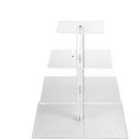 China Hot Selling Multi-layer Transparent Square Acrylic Cake Stand Wedding Birthday Party Store Decoration Food Storage Rack for sale
