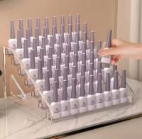 China Custom Clear Step Design Tabletop Acrylic Nail Polish Storage Rack Sunglasses Holder Counter Lipstick Storage Box for sale