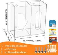 China Wall-Mounted Clear Acrylic Kitchen Storage Box with Grocery Bag Holder and Garbage Bag Roll Dispenser for Bathroom Use for sale