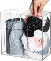 China Wall-Mounted Clear Acrylic Kitchen Storage Box with Grocery Bag Holder and Garbage Bag Roll Dispenser for Bathroom Use for sale