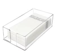 China Modern Acrylic Tray Clear Disposable Paper Towel Holder with Guest Towel Napkin Rectangle Kitchen Towel Storage Box for sale